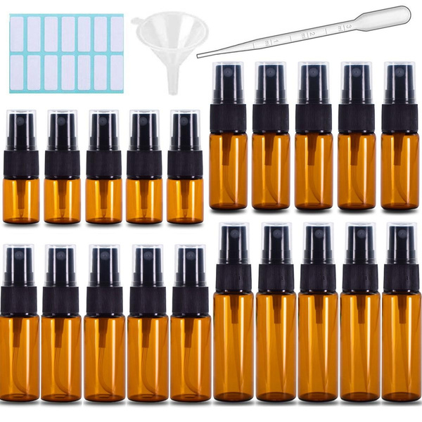 5/10 Pack Amber Glass Spray Bottles, Fine Mist Spray Bottles with ...
