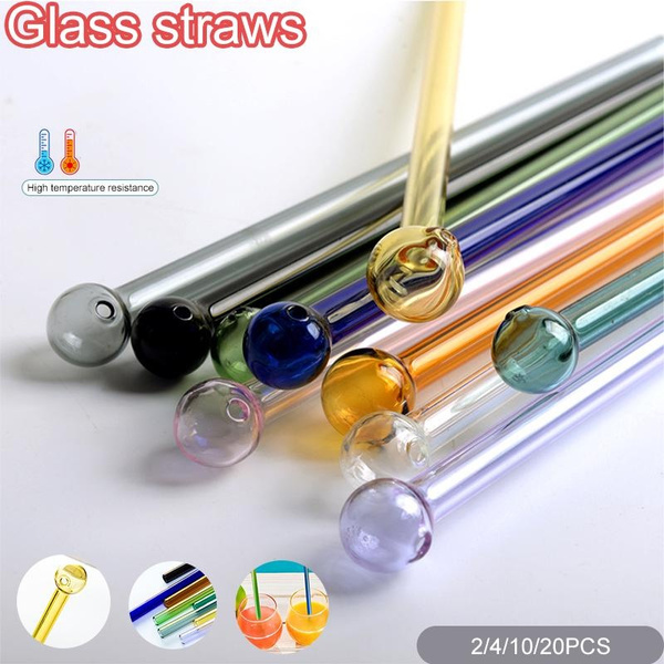 Creative Children's Straw Glass Straw Colorful High Borosilicate Glass ...