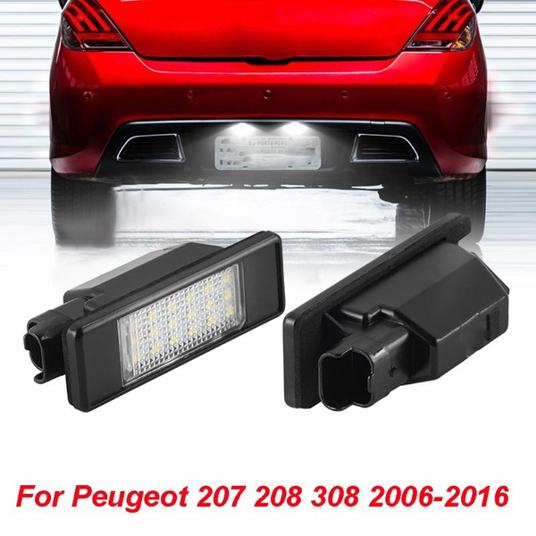 2PCS 6000K LED Rear Number License Plate Light Lamps For Peugeot 207 ...