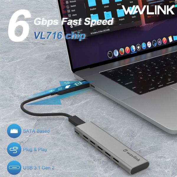 WAVLINK USB C Gen 2 10Gbps M.2 SSD Enclosure B Key External Adapter ...