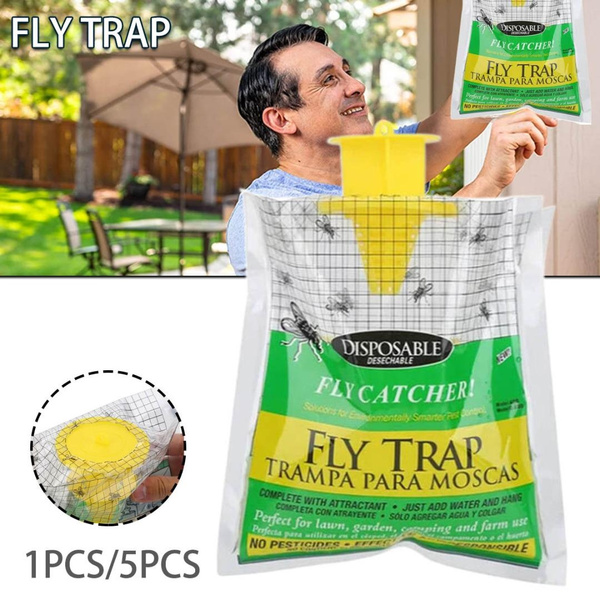 1/5pcs Disposable Fly Trap Pre-Baited Fly Bags Fly Catchers Outdoor ...