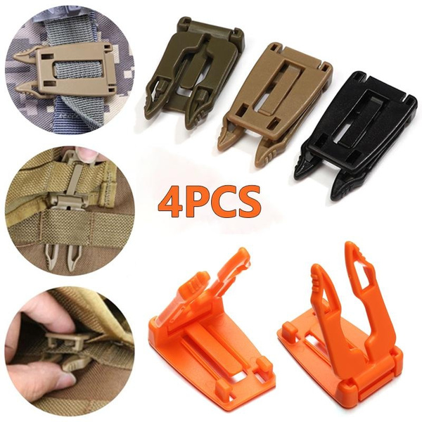 4pcs MOLLE Clip Camping Equipment Multipurpose Buckle MOLLE Tactical ...