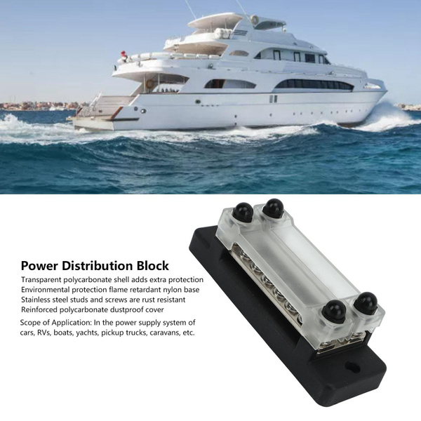 Car Terminal Block Negative Bus Bar DC12‑48V Power Distribution Block 6 ...