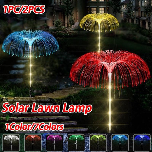 1PC/2PCS Solar Garden Lights Outdoor, Upgraded 7 Color Changing Solar ...