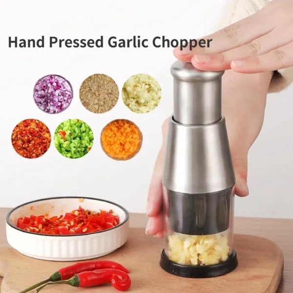 Stainless Steel Garlic Cutter Onion Chopper Hand Pressure Garlic ...