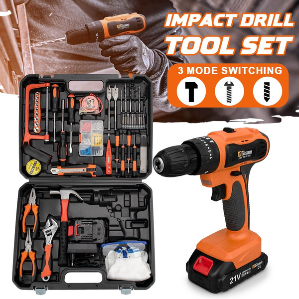 Electric Compact Drill Cordless Screwdriver 25Torque+3 Drill Modes ...