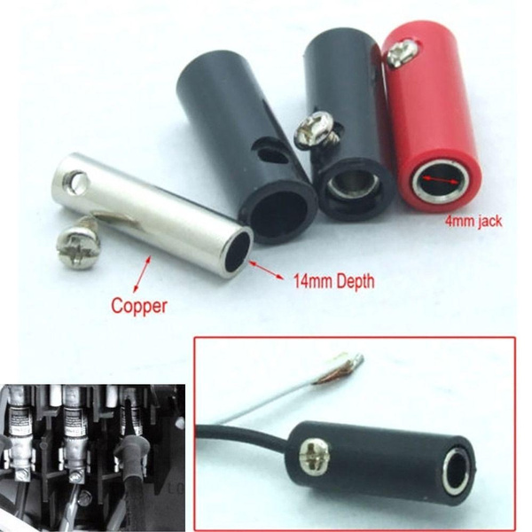 Plug Insulated Speaker Jack Converter Test Connector Adapter 4mm Banana ...