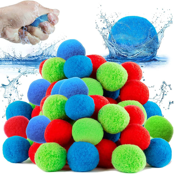 Cotton Water Bombs,Splash Ball, Reusable Water Bombs Summer Water Game ...