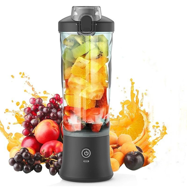 Fruit Juicer Machine 600 ML 6 Blades Waterproof Rechargeable Blender ...
