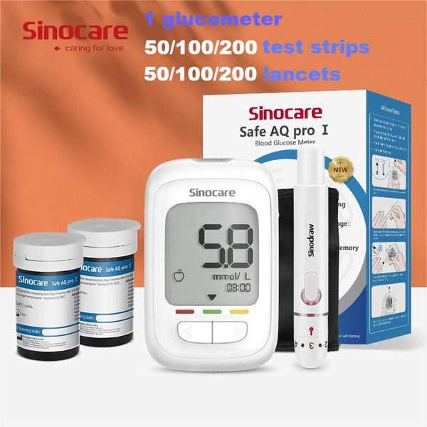 Sinocare® AQ PRO Blood Glucose Monitor Kit Blood Ketone Warning with ...