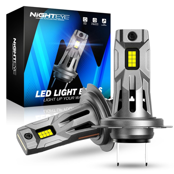 NIGHTEYE H7 LED Car Headlight Bulbs Lamp 60W 20000LM 6500K White Mini ...
