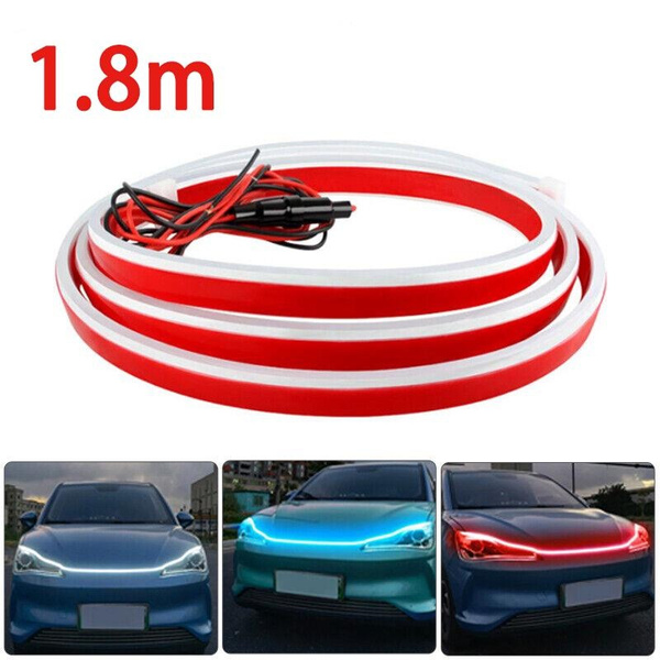 1.8m Dynamic Scan Start Up Hood beam Kit Flexible Dynamic Car Hood Led ...