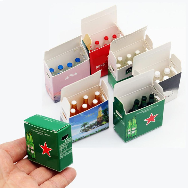 Mini Drink Beer Water Carton Box Doll House Accessories Miniature Scene ...