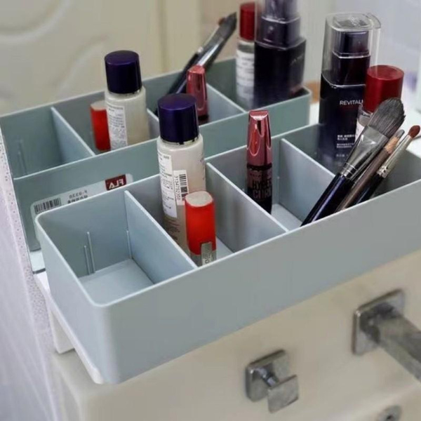 4-Compartment Plastic Storage Box for Desktop Organization and Home ...