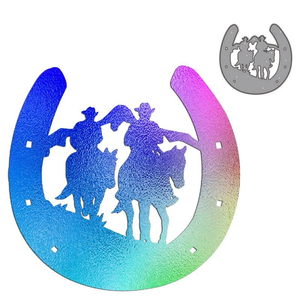 Western Rodeo Rider Art Pattern Metal Steel Cutting Dies Stencils ...