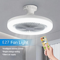 E27 Ceiling Fans Light with Remote Control Light 30W LED Lamp Fan ...