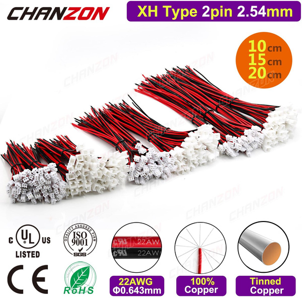 Chanzon JST XH2.54 (10/15/20cm) 10/30 Pair Male and Female Connector 2 ...