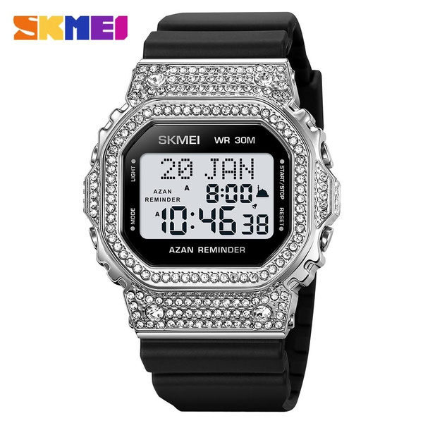 SKMEI Muslim Azan Digital Watch Men Women with Pilgrimage Time Reminder ...