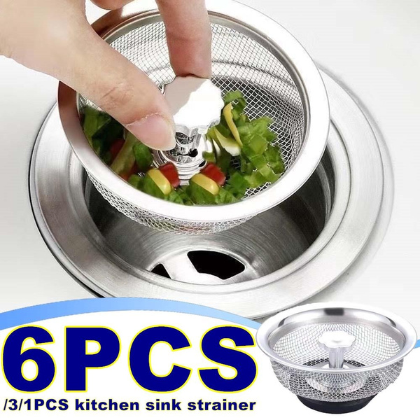 6/3/1pcs Stainless Steel Kitchen Sink Filter Mesh Sink Sewer Strainers ...