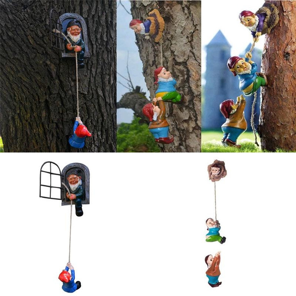 Resin Three Dwarfs Climbing Dwarfs Window Climbing Dwarf Sculpture Gnom ...