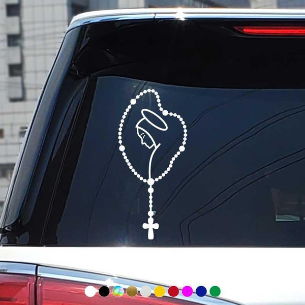1PC Car Stickers Jesus Cross Reflective Vinyl Decal Faith Love God ...