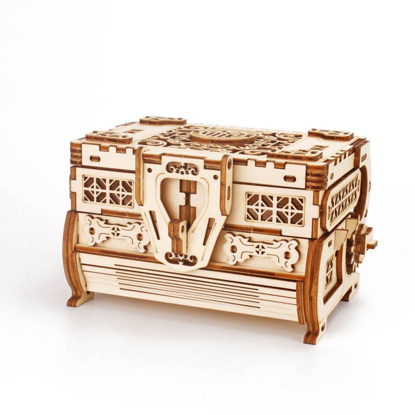 Jewelry Wooden Puzzle Box Antique Wooden Treasure Mechanical Model ...