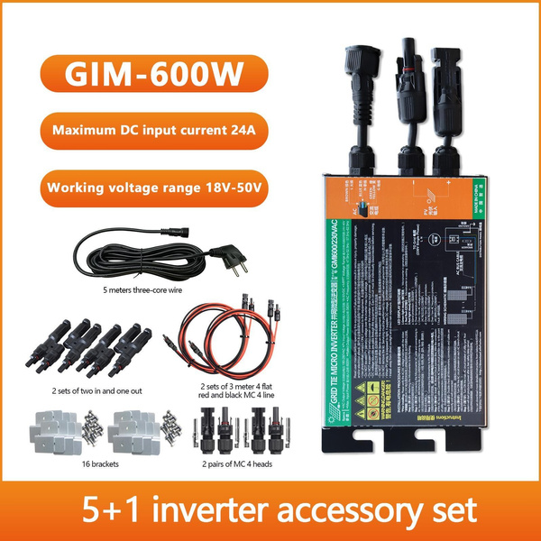 600W MICRO INVERTER KIT WITH POWER CORD PV CABLES ALUMINUM MOUNTING ...