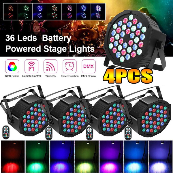 4PCS 80W Par Can Stage Light 36 LEDs RGB DMX Disco light effect ...