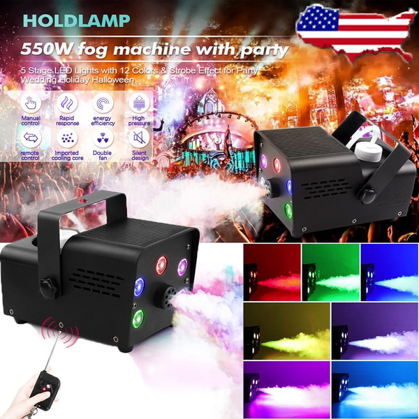 RGB 500W LED Fog Machine Smoke Machine Wireless Remote Control DJ Disco ...