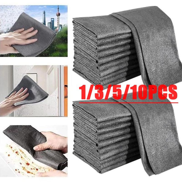 1/3/5/10Pcs Magic Glass Wiping Cloth Streak Free Thick Magic Cleaning ...