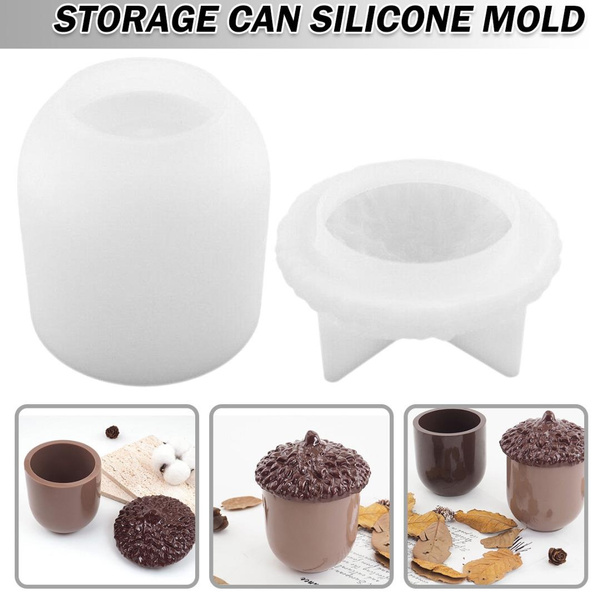 New Resin Pinecone Jewelry Box Molds with Lids Jar Silicone Mold ...