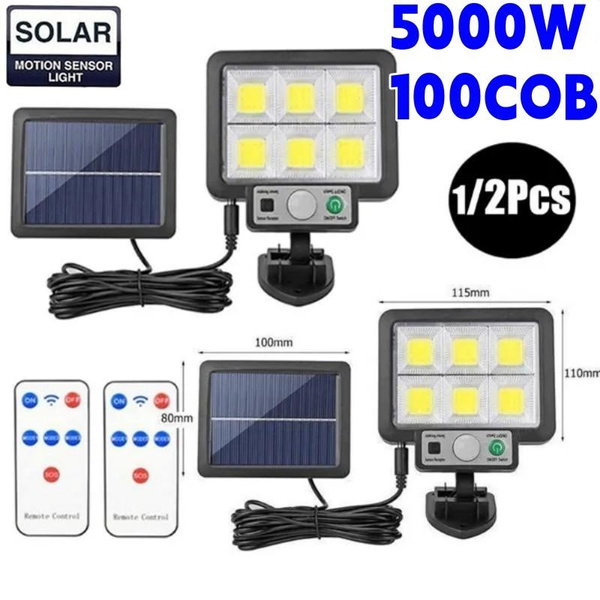 1/2PCS 100COB Solar LightWaterproof IP65 Super Bright Solar Motion ...