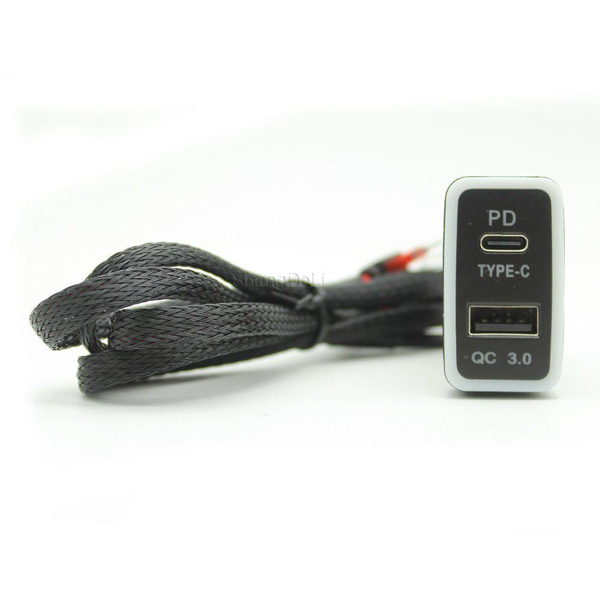 Car Charger TYPE-C PD QC3.0 USB Interface Dual Socket Port Use For ...