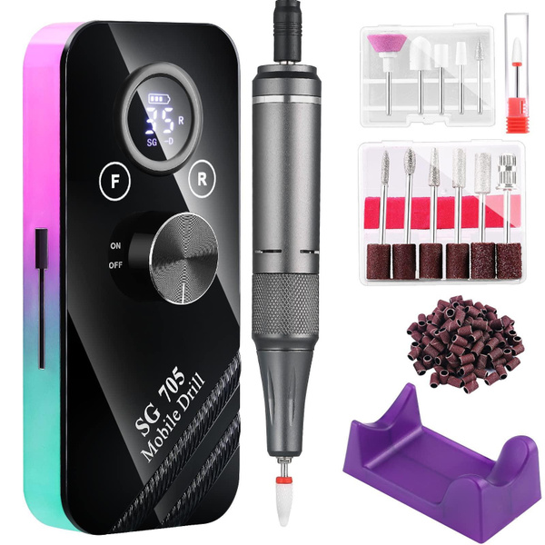 Professional Nail Drill, 35000RPM Nail Drill Machine, Rechargeable ...