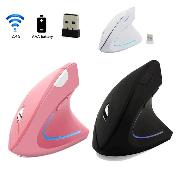 Ergonomic Vertical Mouse 2.4G Wireless Computer Gaming Mice USB Optical ...