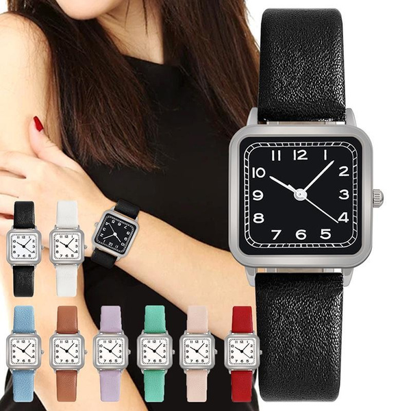 Fashion Casual Watch Simple Square Student Quartz Watch Women Men Watch ...