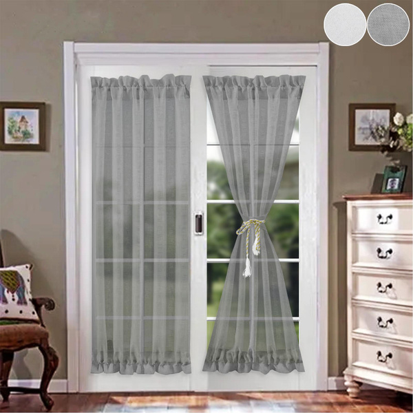 1/2 Panels French Door Privacy Protection Perspective Sheer Voile ...