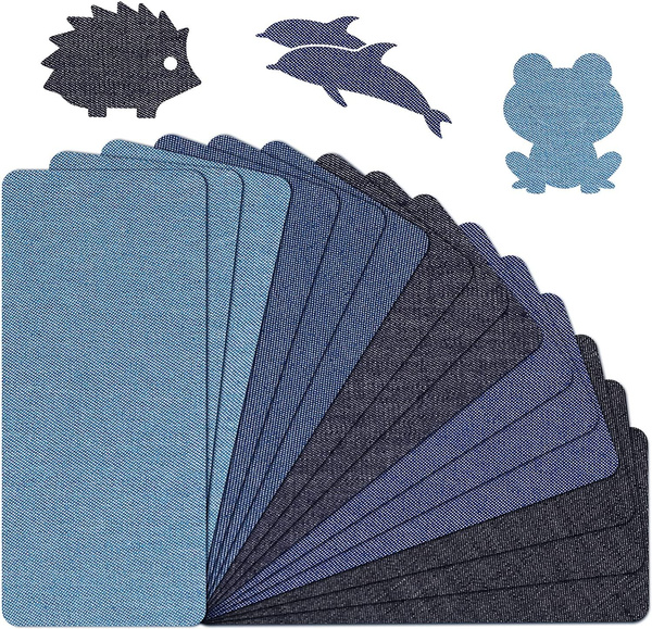 15-Piece Cotton Iron-On Repair Patches for Clothing, Jeans and More, 5 ...