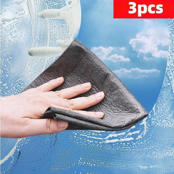 1/3/5pcs Magic Cleaning Cloth No Watermark Rag Microfiber Window Glass ...