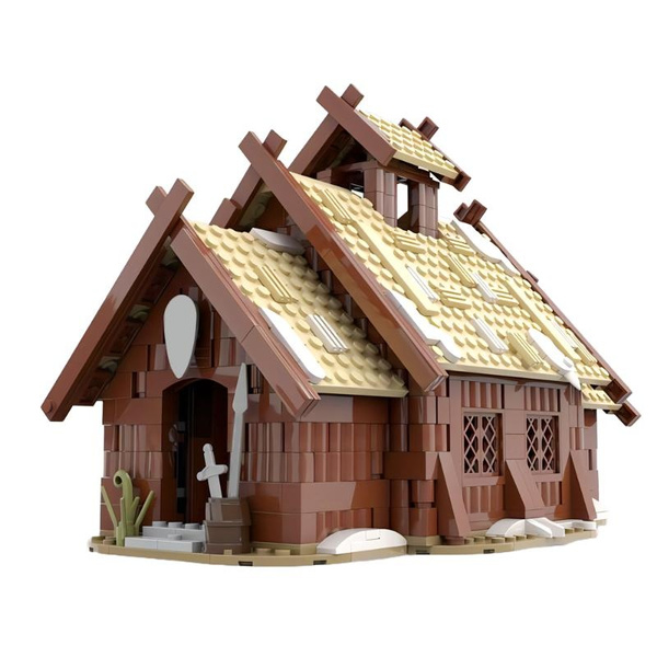 Medieval Viking Village Mead Hall Building Block Kit Architecture Brick ...