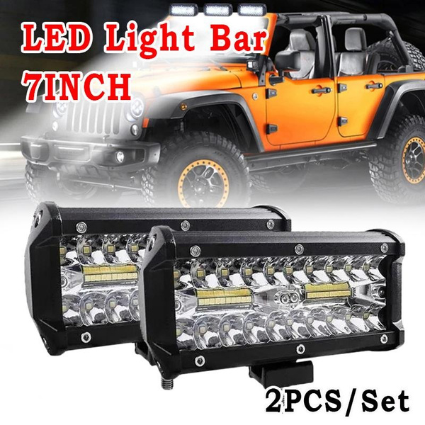2PCS/Set 40LED 7''Car LED Work Light Bar Spot Flood Beams Combo For Off ...