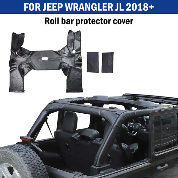 Black Roll Bar Cage Cover Protect Prevent Scratch Padding Leather Frame ...
