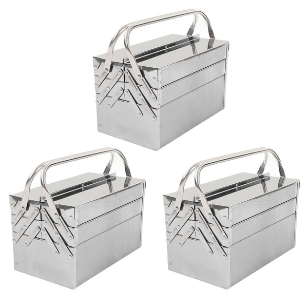 Portable Metal Tool Box, 3-Layer 5-Tray Portable Cantilever Tool Box ...