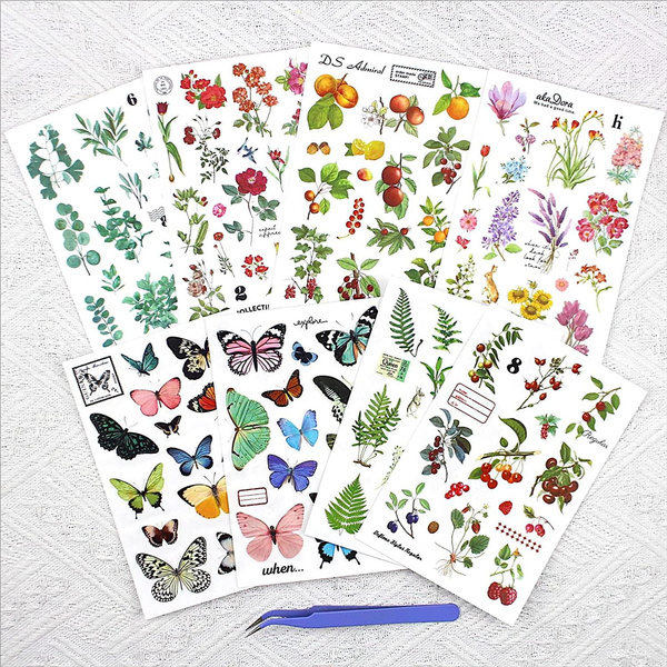 Vintage Rub On Transfers Stickers for Crafts 8 Sheets Scrapbooking ...