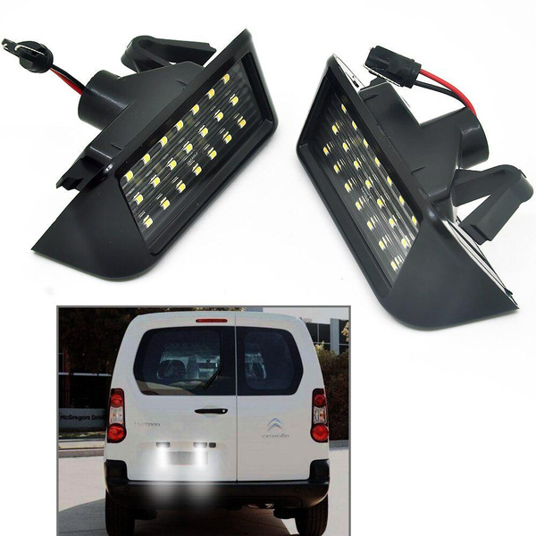 White LED Rear License Plate Light for Peugeot Expert Partner Traveller ...