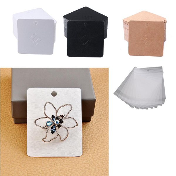 100Pcs/lot Brooches Display Card Blank Kraft Paper-Tag Jewelry ...
