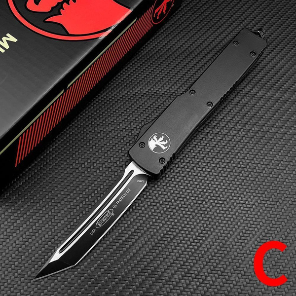 2023 NEWEST Microtech UT70 Out The Front Automatic OTF Spring Assisted Knife Fixed Black Blade ...