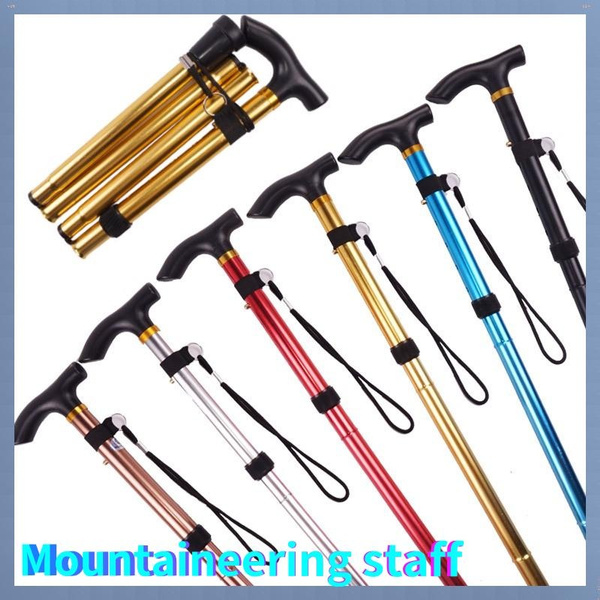 Walking Stick Easy Adjustable Height Folding Extendable Walking Cane ...