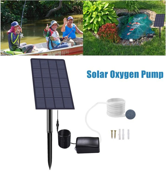 2W Plug-in Solar Oxygen Pump Fish Tank Oxygenator Aquarium Oxygen ...