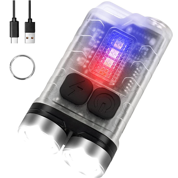LED Keychain Flashlight, Rechargeable Torch Light Worklight, UV Pocket ...